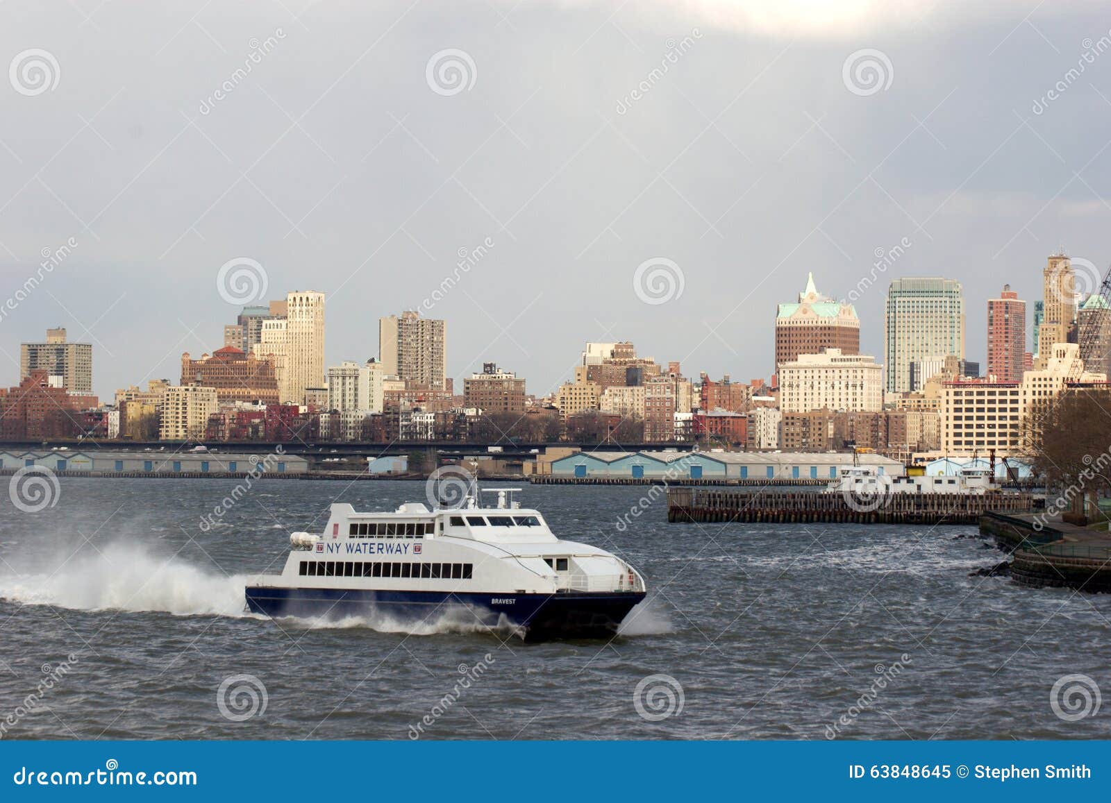 High Speed Catamaran in the East River Stock Image - Image of city ...
