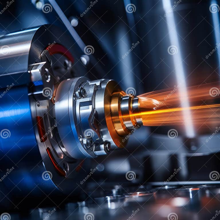 High Speed Cnc Lathe Tool with Glowing Cutting Edge in Sharp Focus for ...