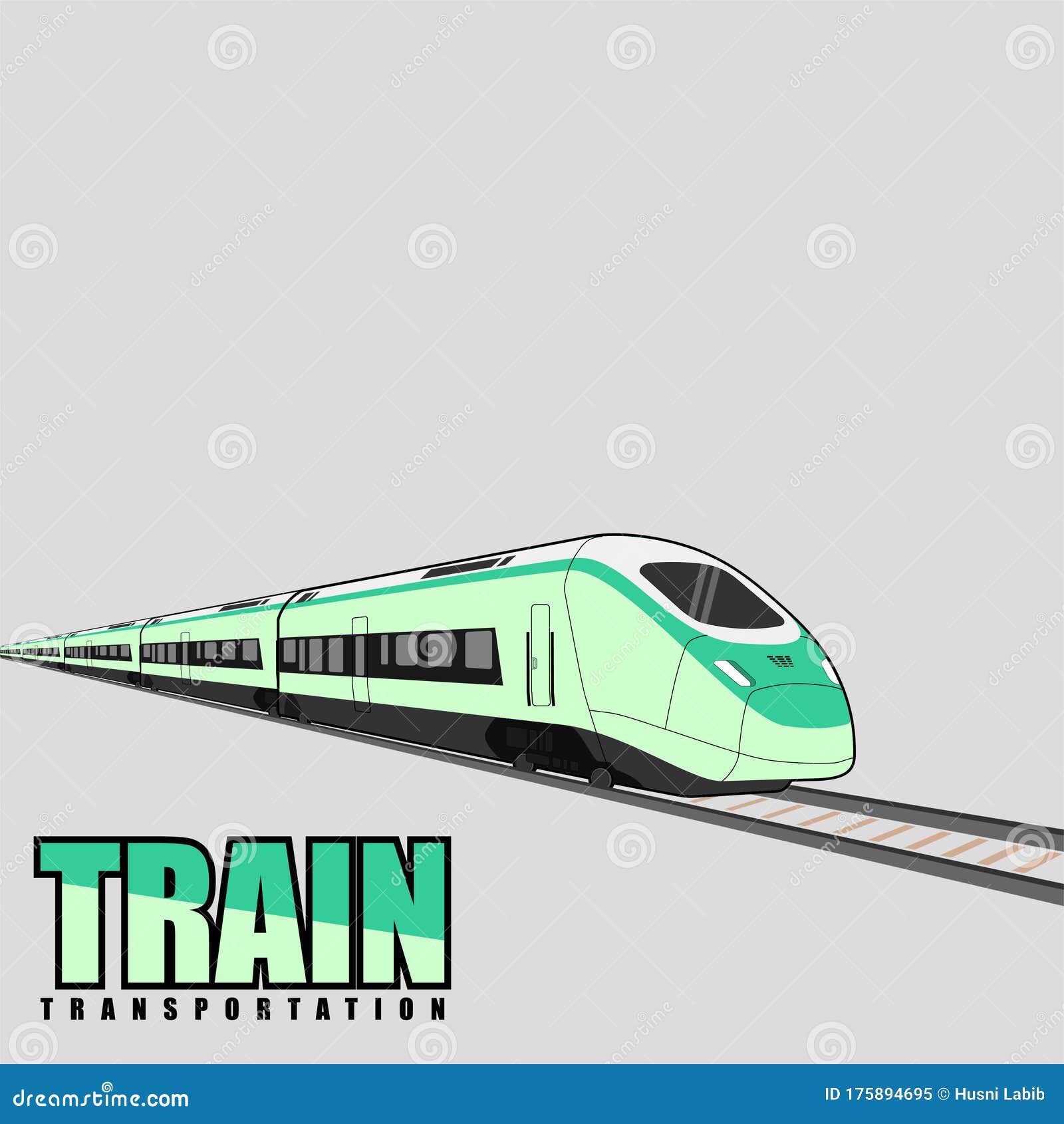 High Speed Commuter Train Vector Illustration Stock Vector ...