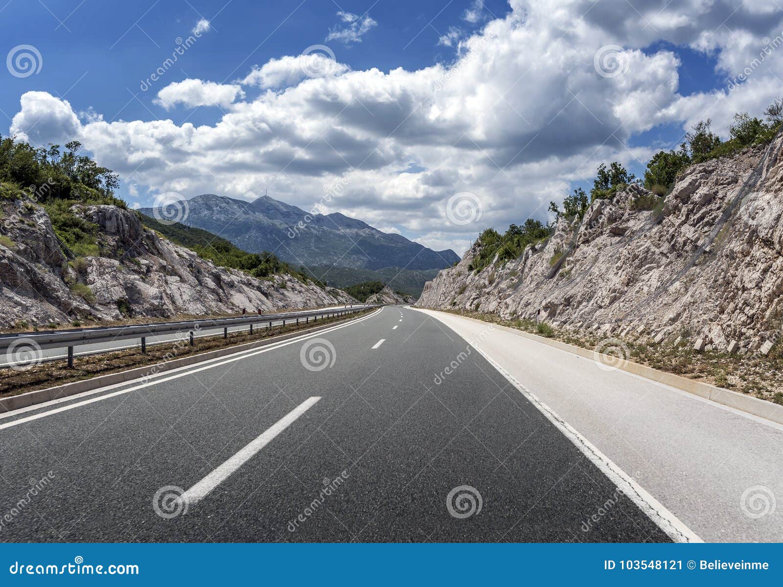 High-speed Country Road among the Mountains. Stock Image - Image of ...