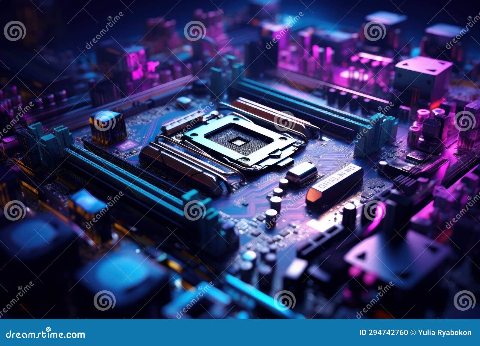 High-speed Cpu Modern Motherboard. Generate Ai Stock Illustration ...