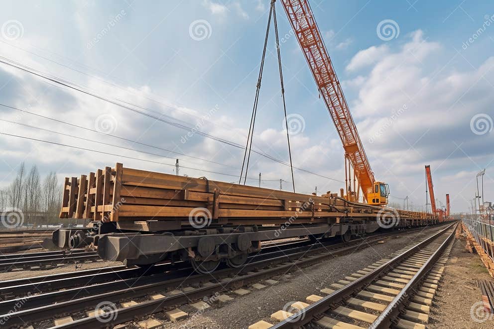 High-speed Crane Transporting Heavy Loads at Construction Site Stock ...