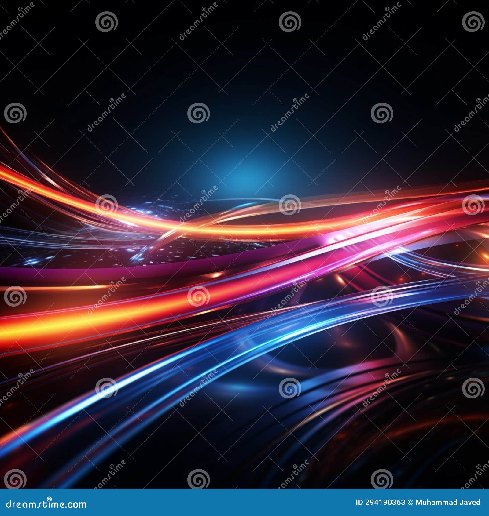 High Speed 3D Light Trails Dynamic Curve Movements, Powered by 5G Stock ...