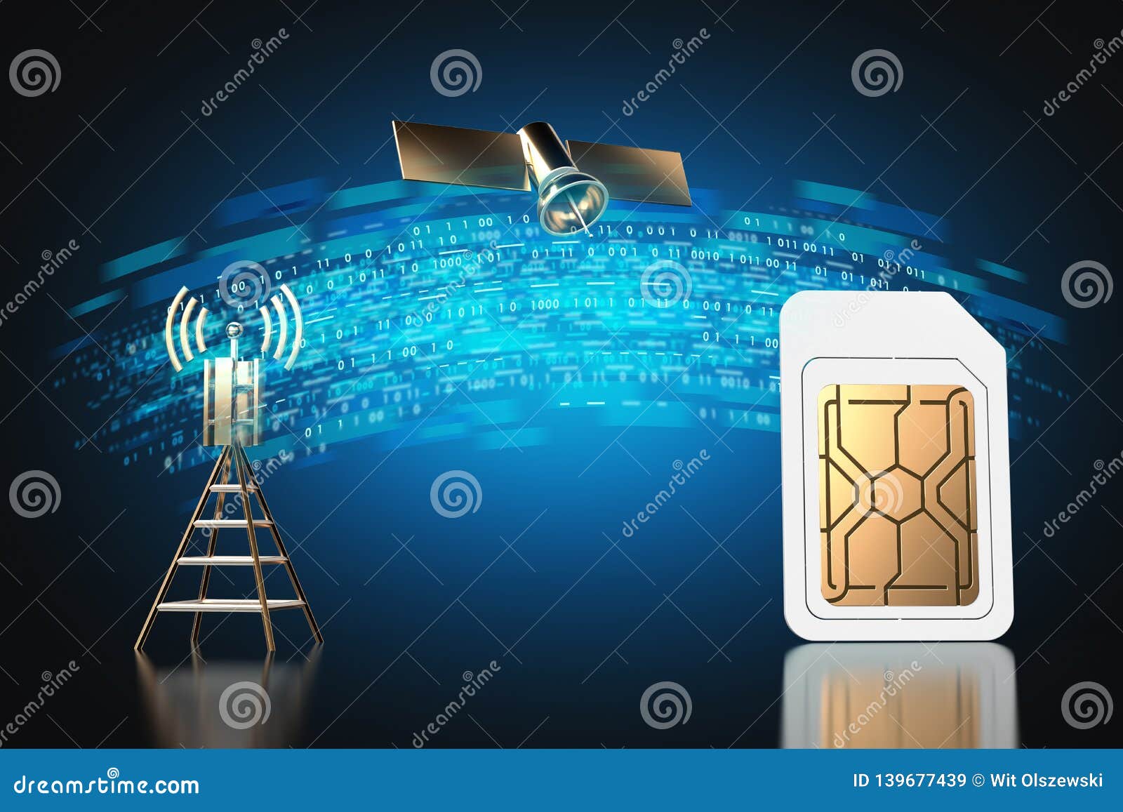 High Speed Data Transfer Diagram Over 5G Network Concept. 3D Rendering ...