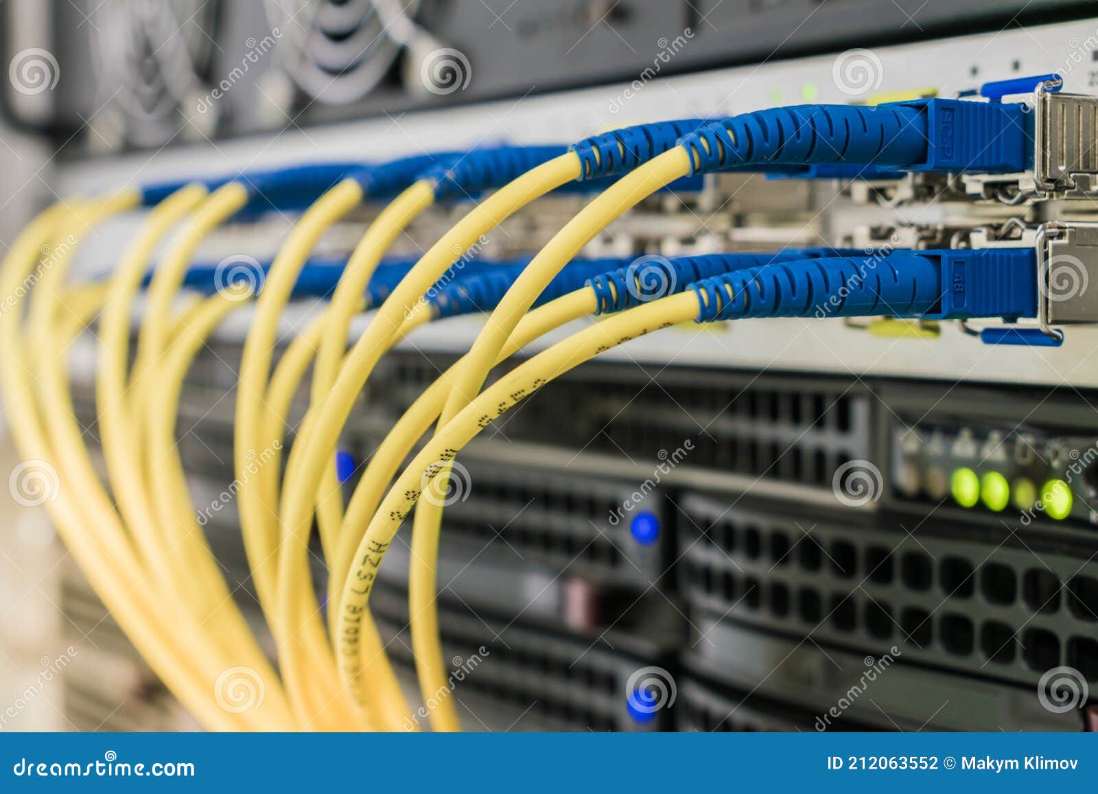 Communication Patch Panel For Ip Telephony. Modems And Switches Are In ...