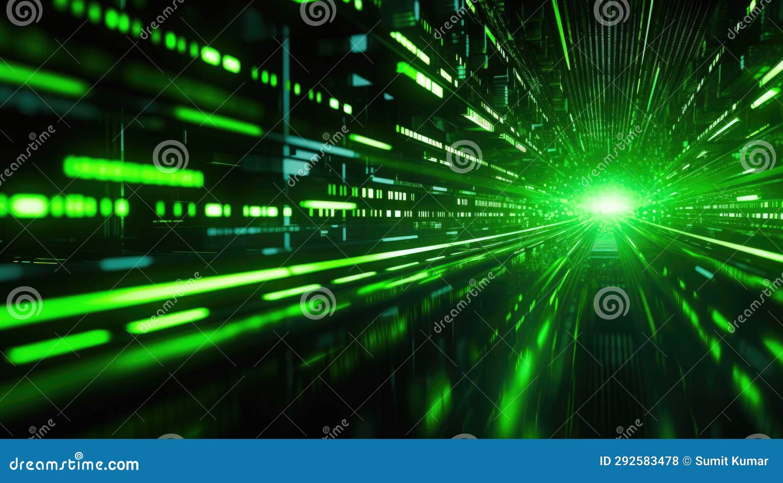 High Speed Data Transfer a Futuristic Data Highway with Glowing Lines ...