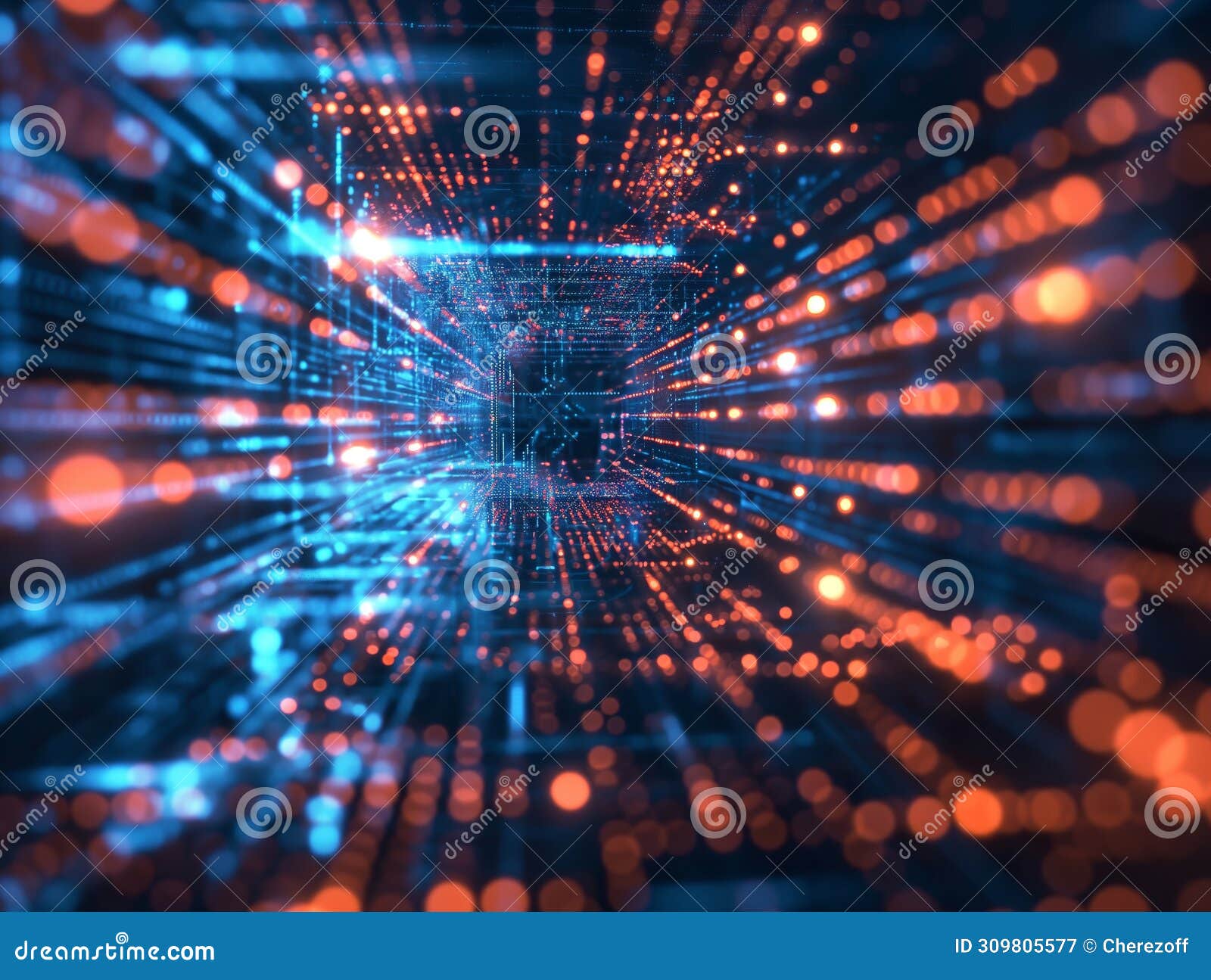 High-Speed Digital Data Stream in Cyberspace Stock Image - Image of ...