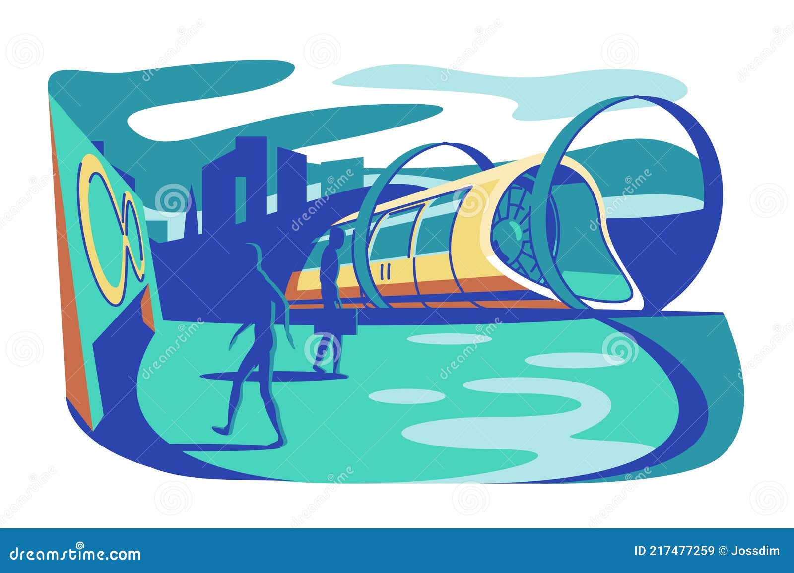 Hyperloop Future Public Transport Cartoon Vector | CartoonDealer.com ...