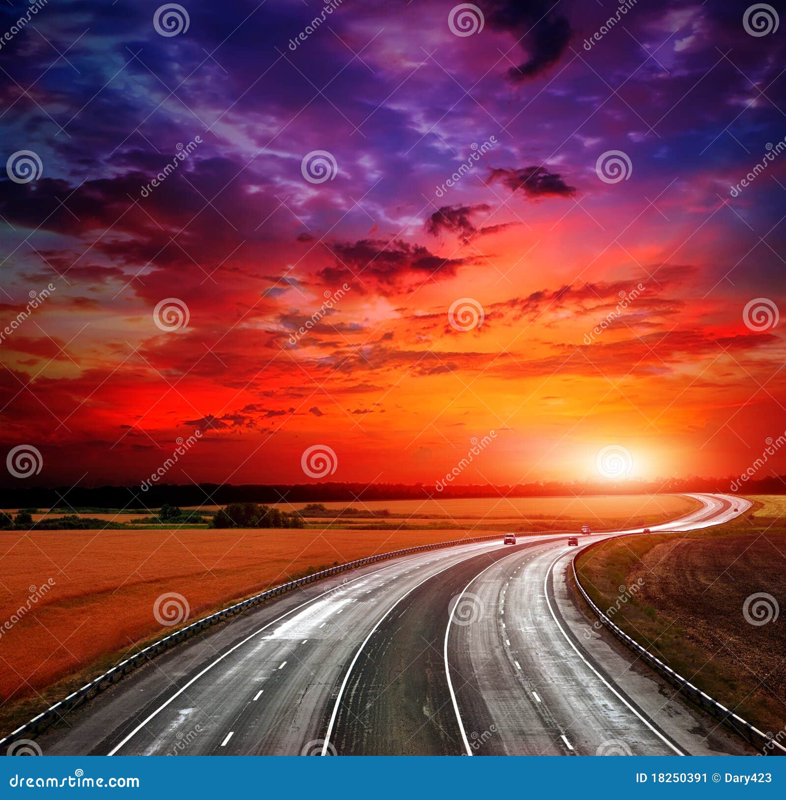 High-speed highway stock image. Image of horizon, field - 18250391