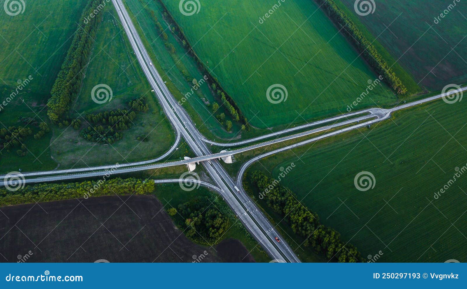 High-speed Highway Interchange from a Bird`s-eye View Stock Image ...