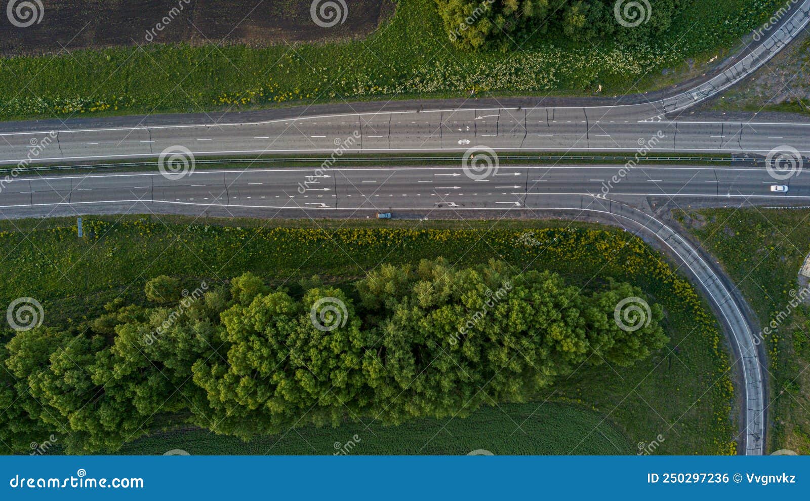 High-speed Highway Interchange from a Bird`s-eye View Stock Photo ...