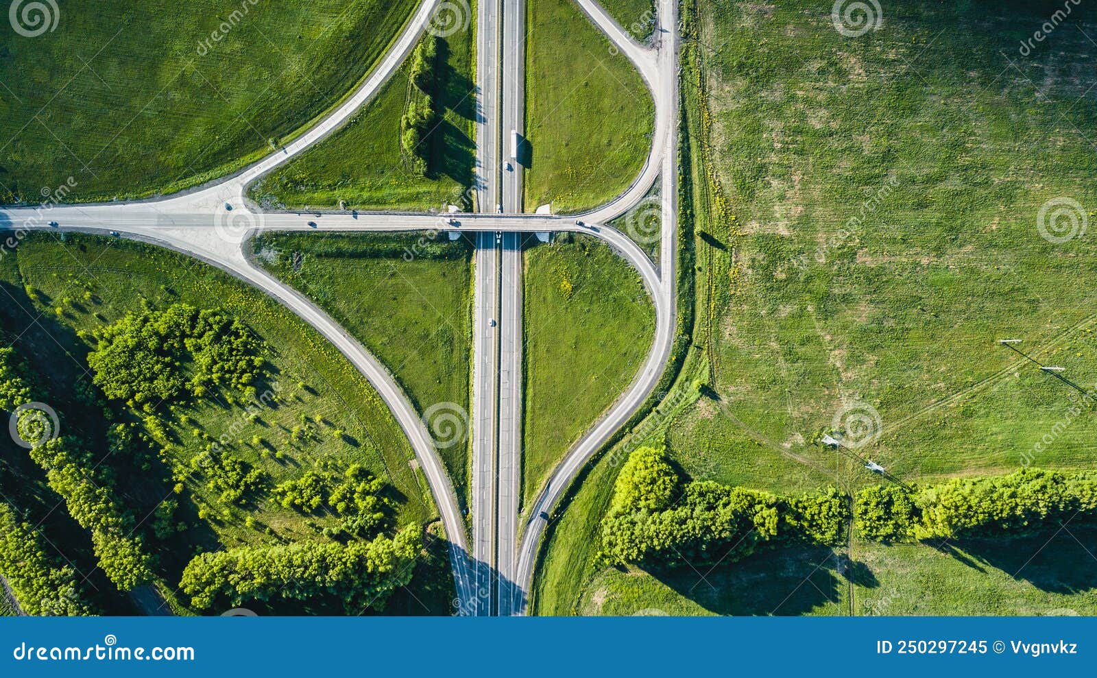 High-speed Highway Interchange from a Bird`s-eye View Stock Image ...