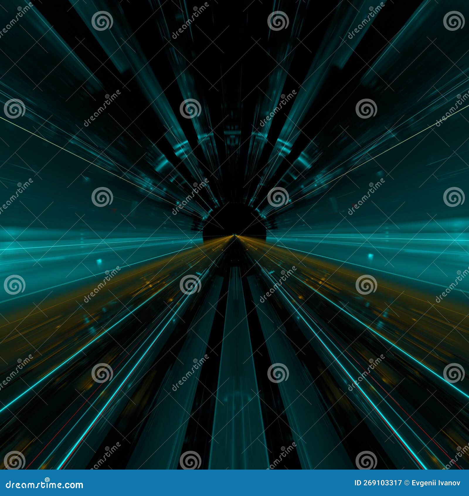 High-speed Hyper Jump in Space, Accelerated Movement in the Tunnel ...