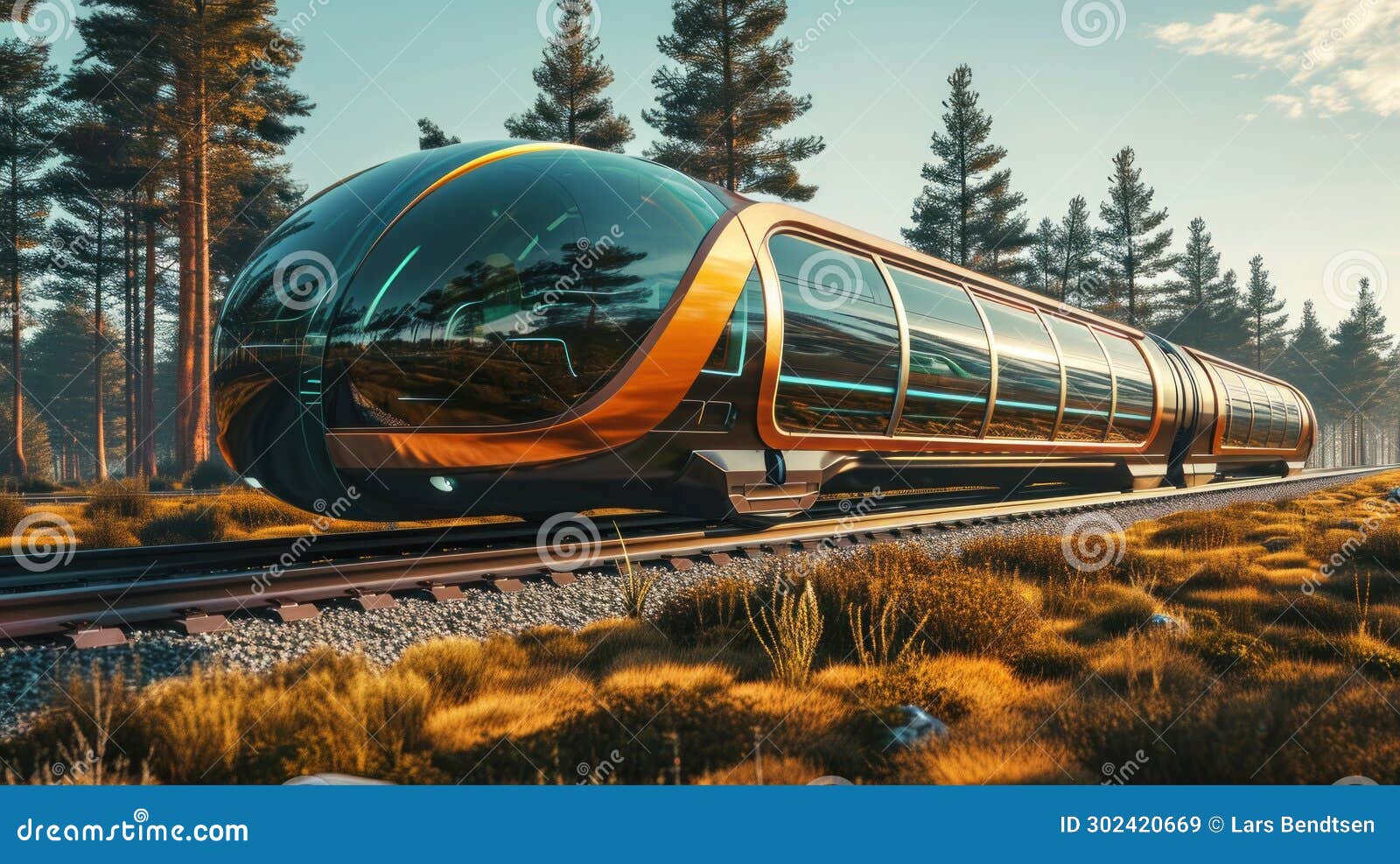 High-speed Hyperloop Train in Landscape - AI Generated Stock ...
