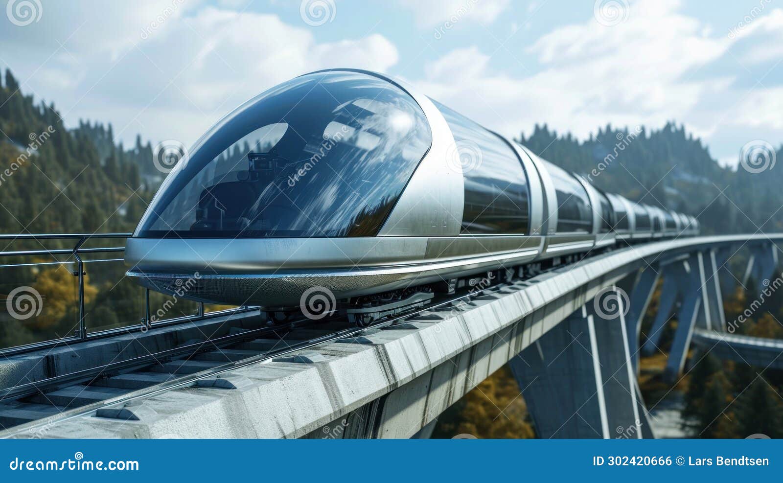 High-speed Hyperloop Train Speeding through a Landscape - AI Generated ...