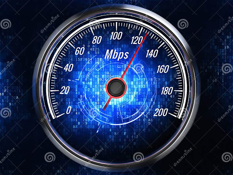 High Speed Internet Connection Concept - Speedometer with Internet ...