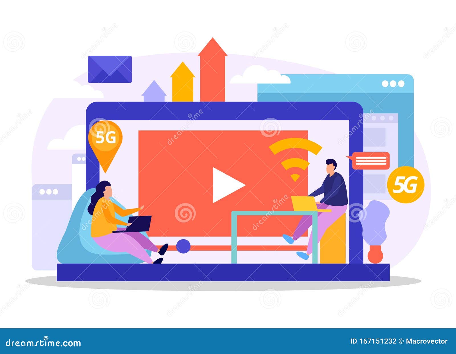 High Speed Internet Flat stock vector. Illustration of flat - 167151232