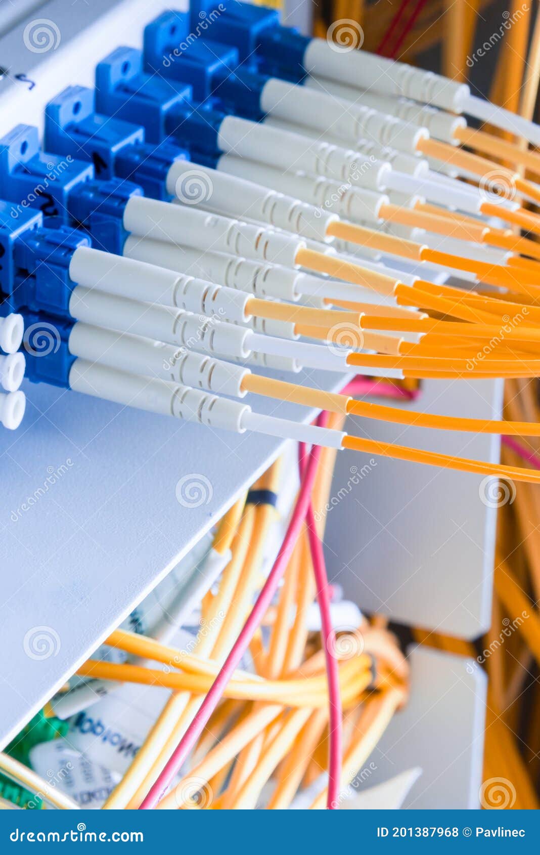 High Speed Internet Provider Router with Optical Cables Stock Photo ...