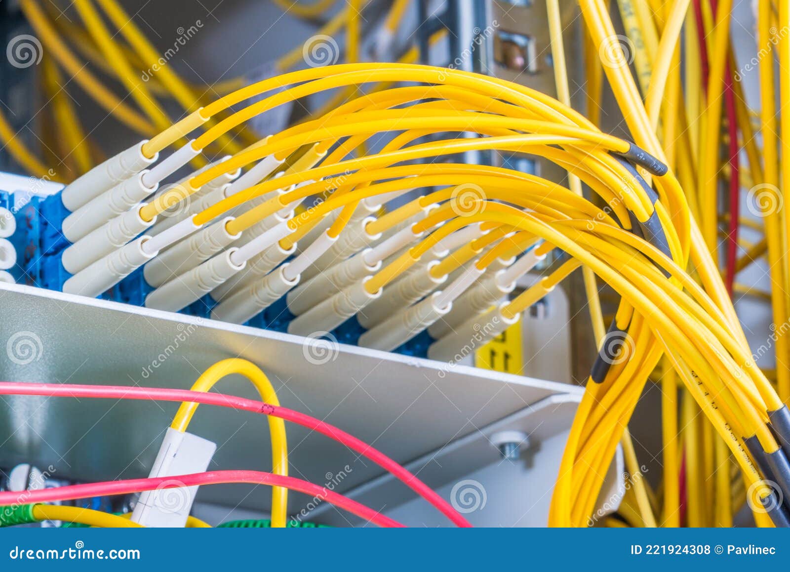 High Speed Internet Provider Router with Optical Cables Stock Photo ...
