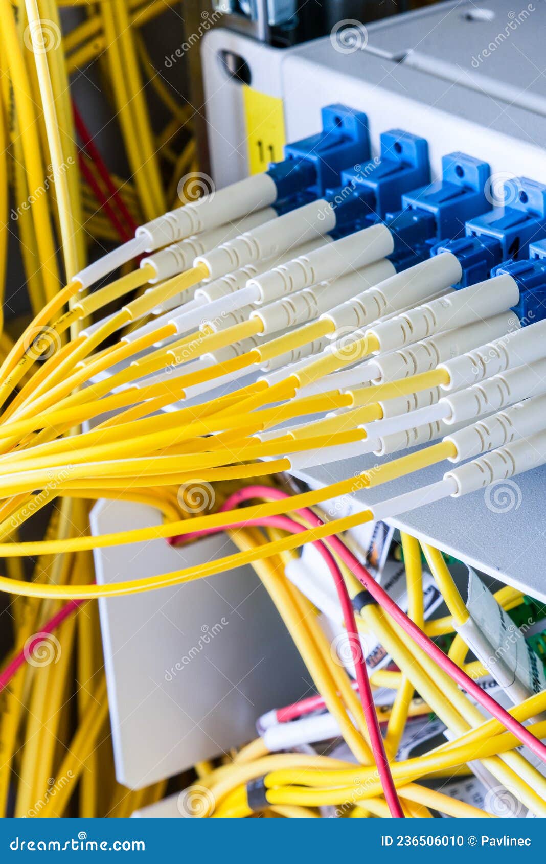 High Speed Internet Provider Router with Optical Cables Stock Photo ...