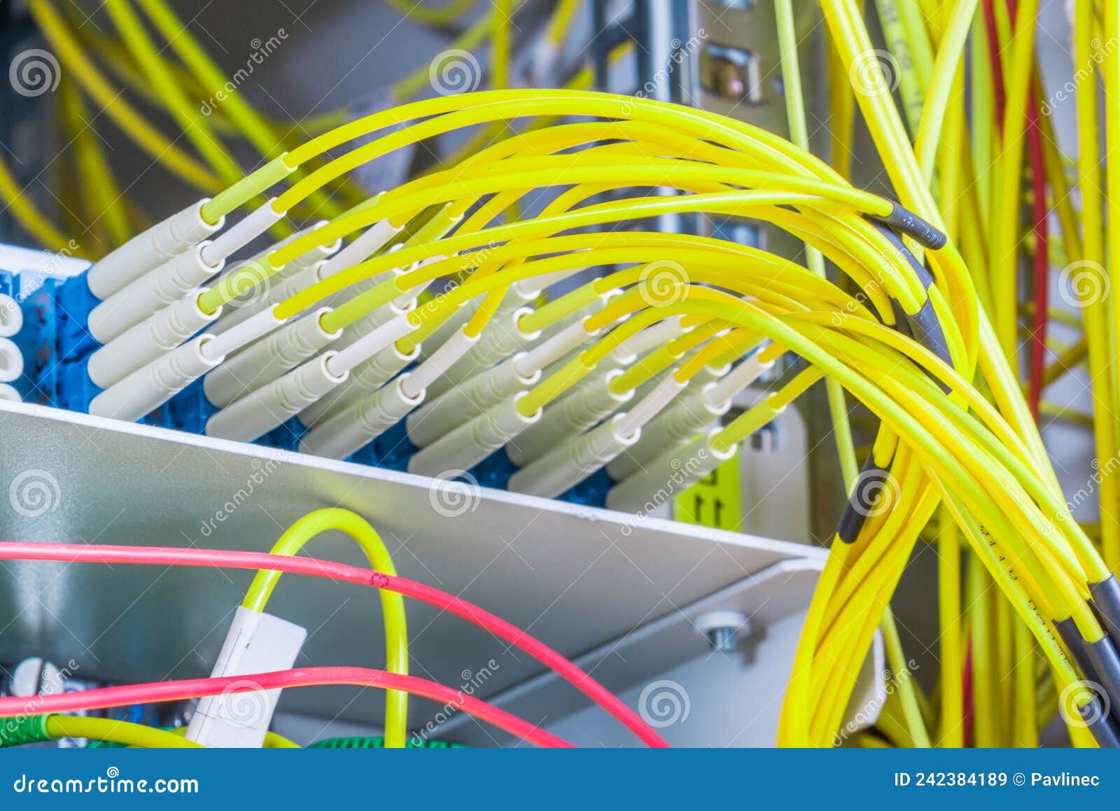 High Speed Internet Provider Router with Optical Cables Stock Image ...