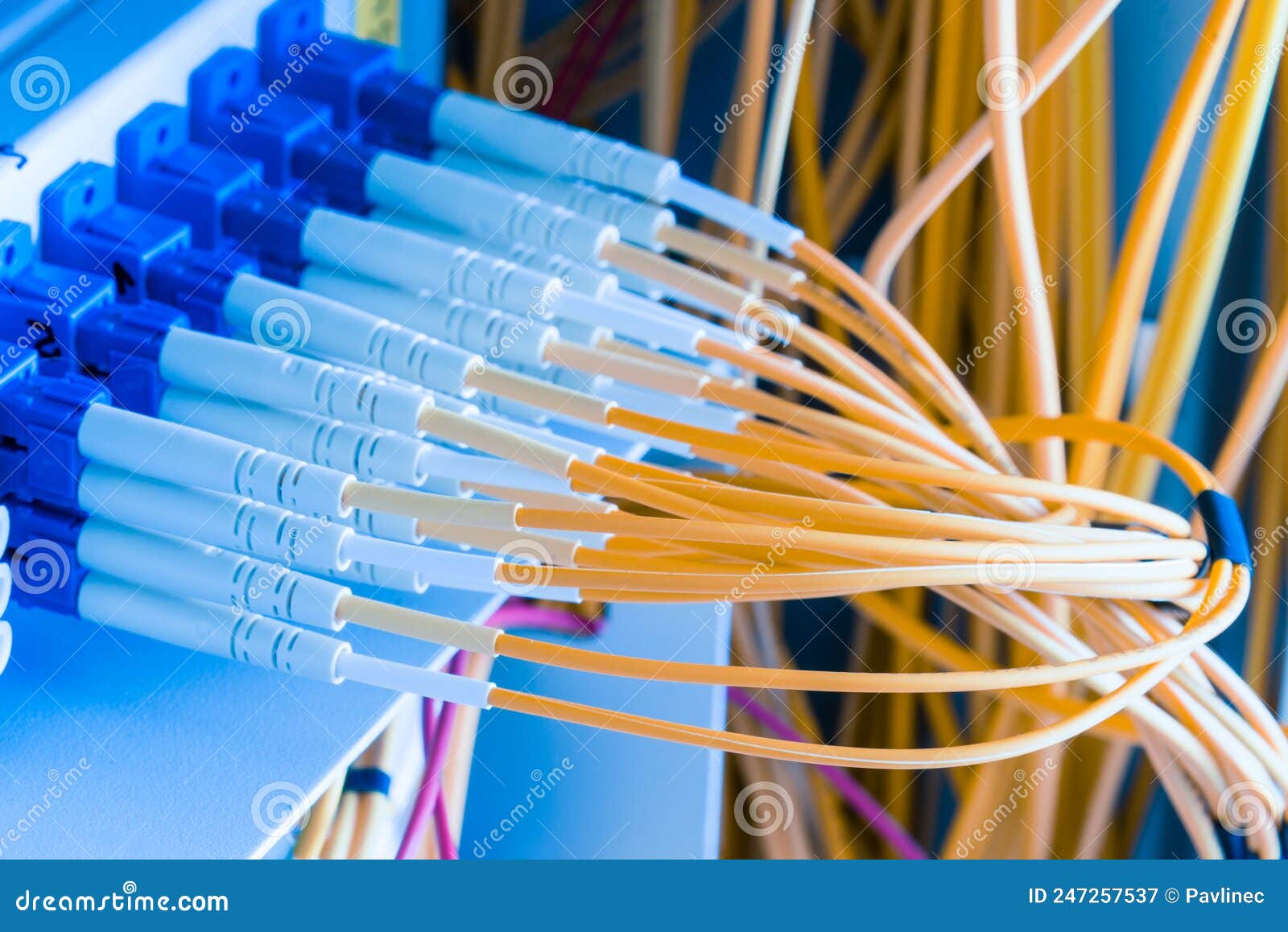 High Speed Internet Provider Router with Optical Cables Stock Image ...