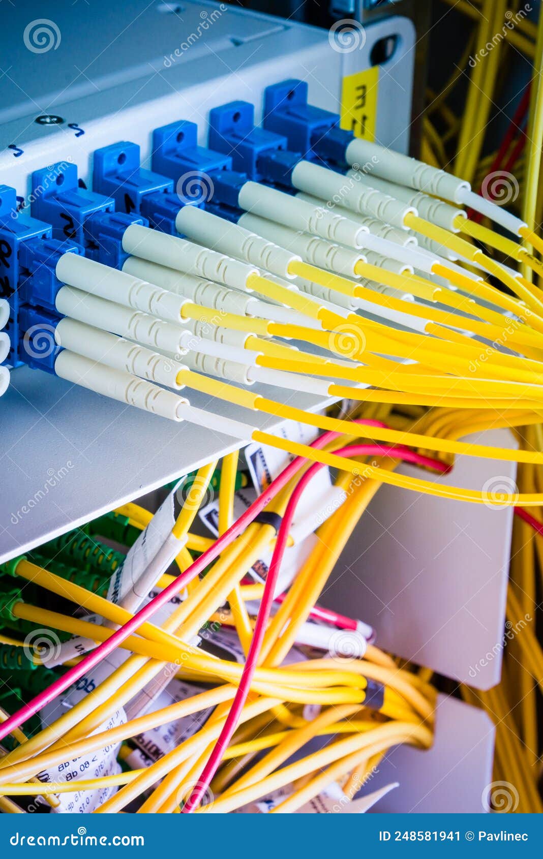 High Speed Internet Provider Router with Optical Cables Stock Image ...