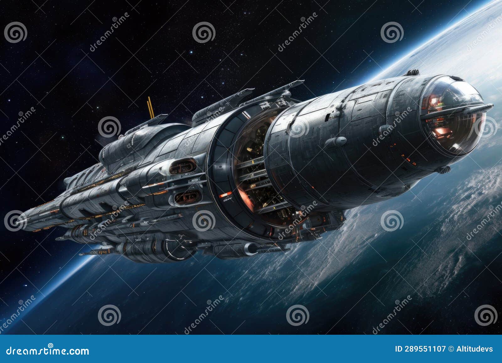 High-speed Interstellar Travel Vehicle in Deep Space Stock Image ...