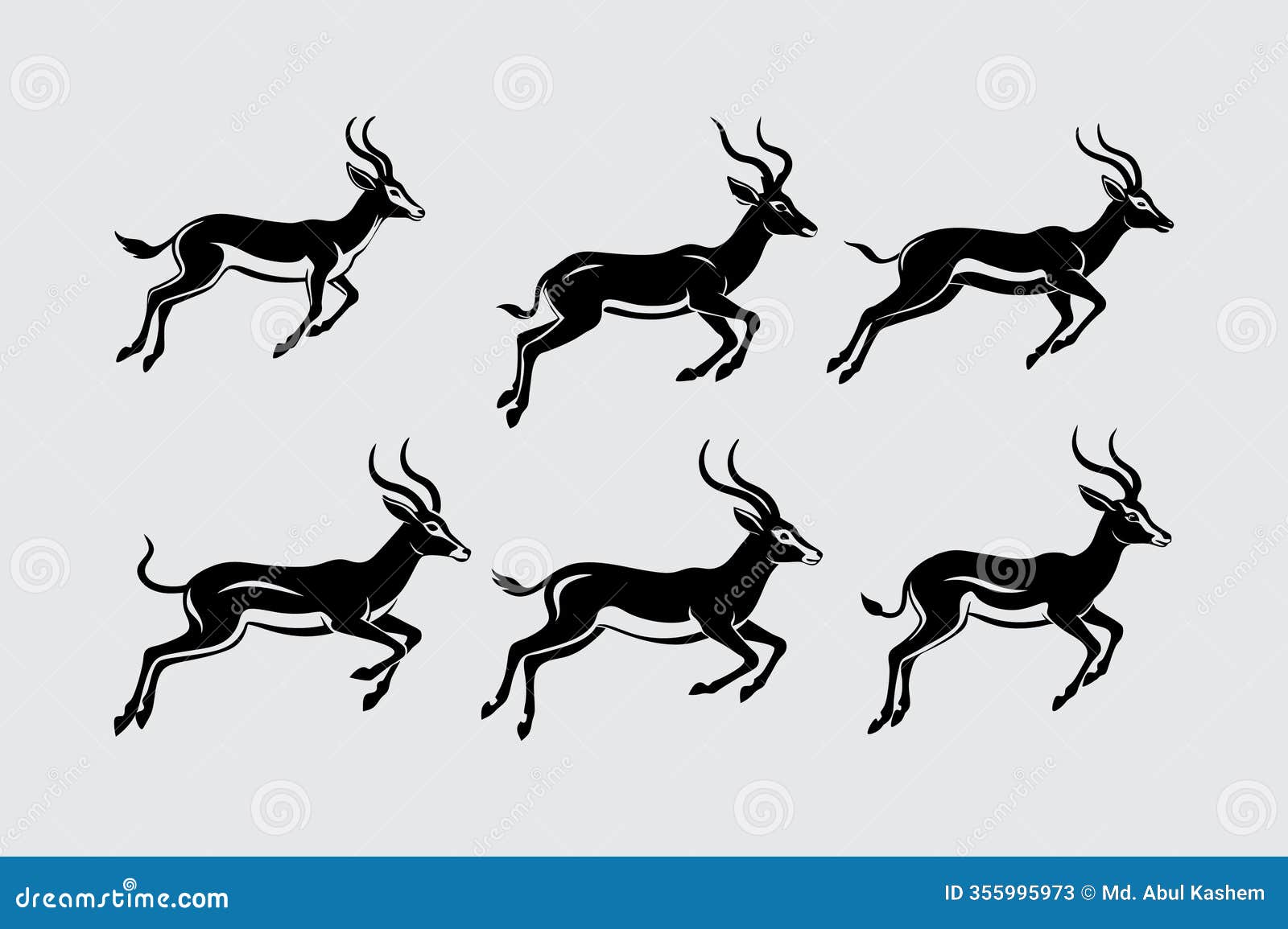 High Speed Jumping of Impala Vector Illustration. Stock Illustration ...