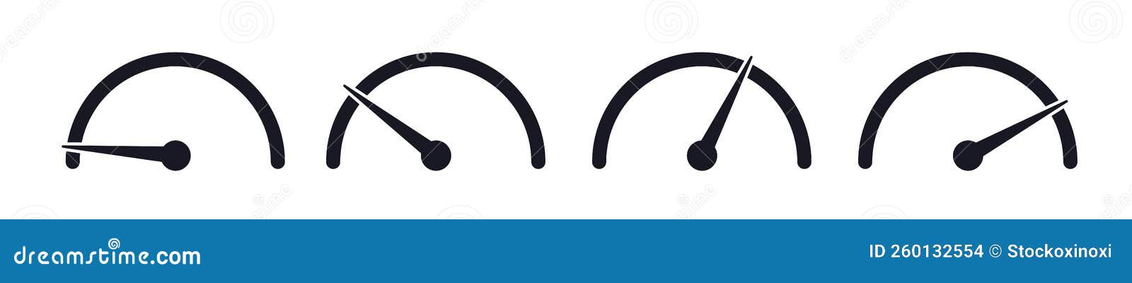 High Speed and Low Speed Tacho Symbol Performance Tachometer Icon Stock ...