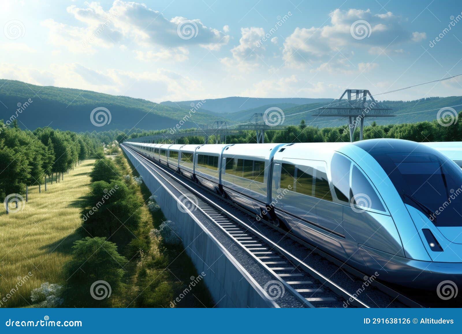 High-speed Maglev Trains on a Track Stock Photo - Image of futuristic ...