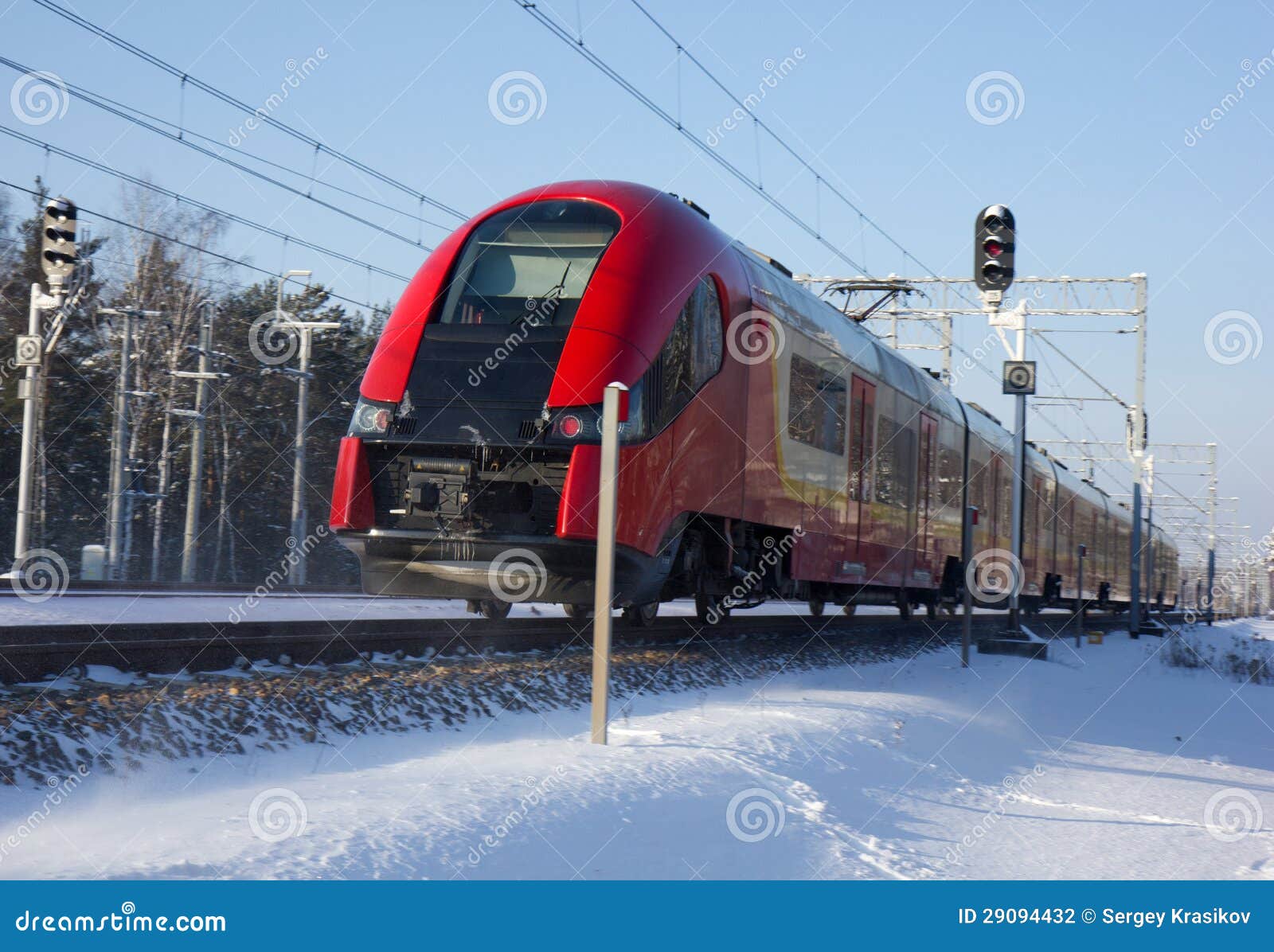 High-speed Modern Commuter Train Stock Photo - Image of business, long ...