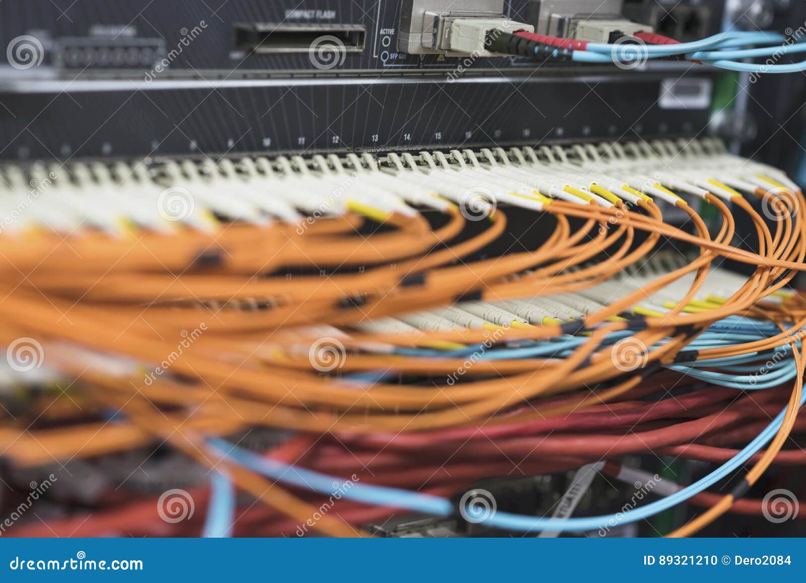 High-speed Networking Equipment, Close-up Stock Photo - Image of panel ...