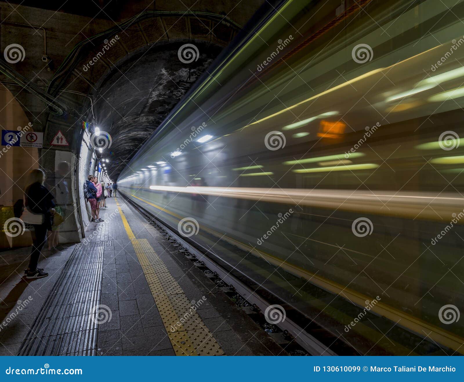 High-speed Night Train Passing through a Train Station Editorial Stock ...