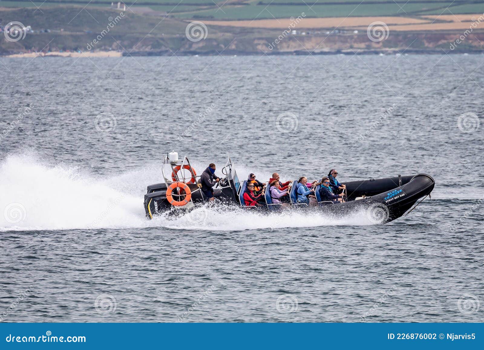 High Speed Ocean Rib Ride at St Ives, Cornwall, UK Editorial ...