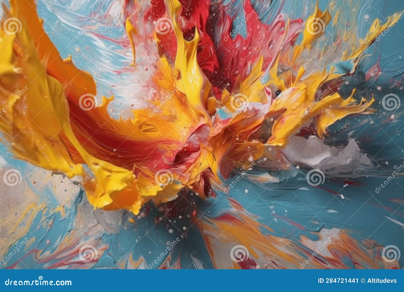 High-speed Paint Collision Creating Abstract Art Stock Illustration ...