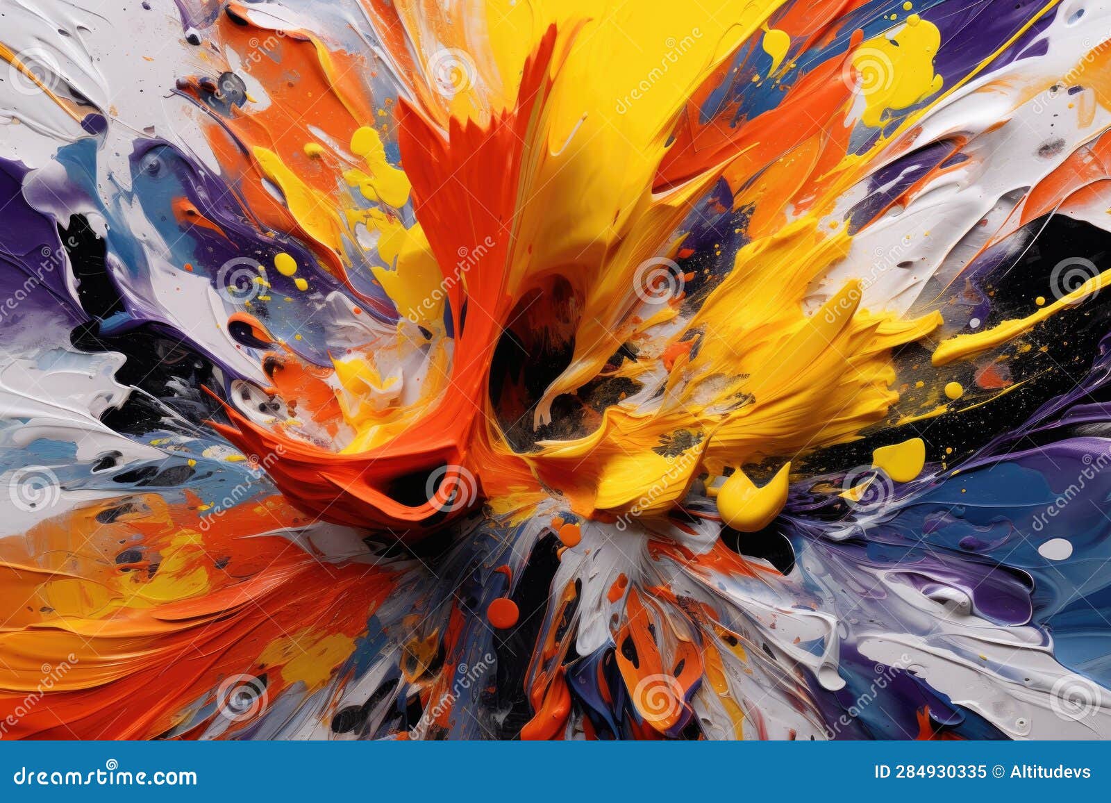 High-speed Paint Collision Creating Abstract Art Stock Illustration ...