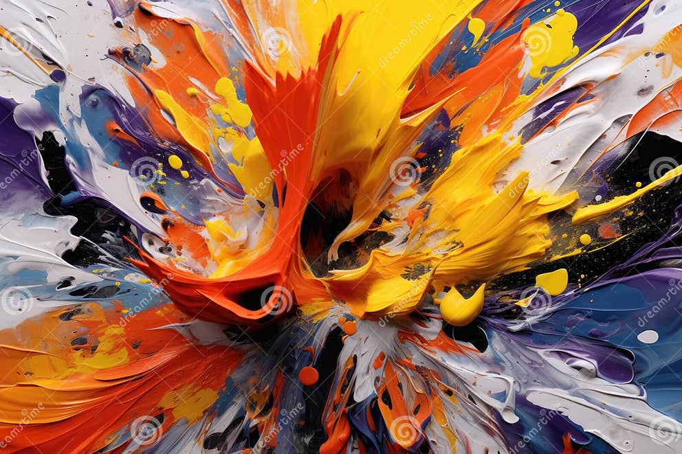 High-speed Paint Collision Creating Abstract Art Stock Image - Image of ...