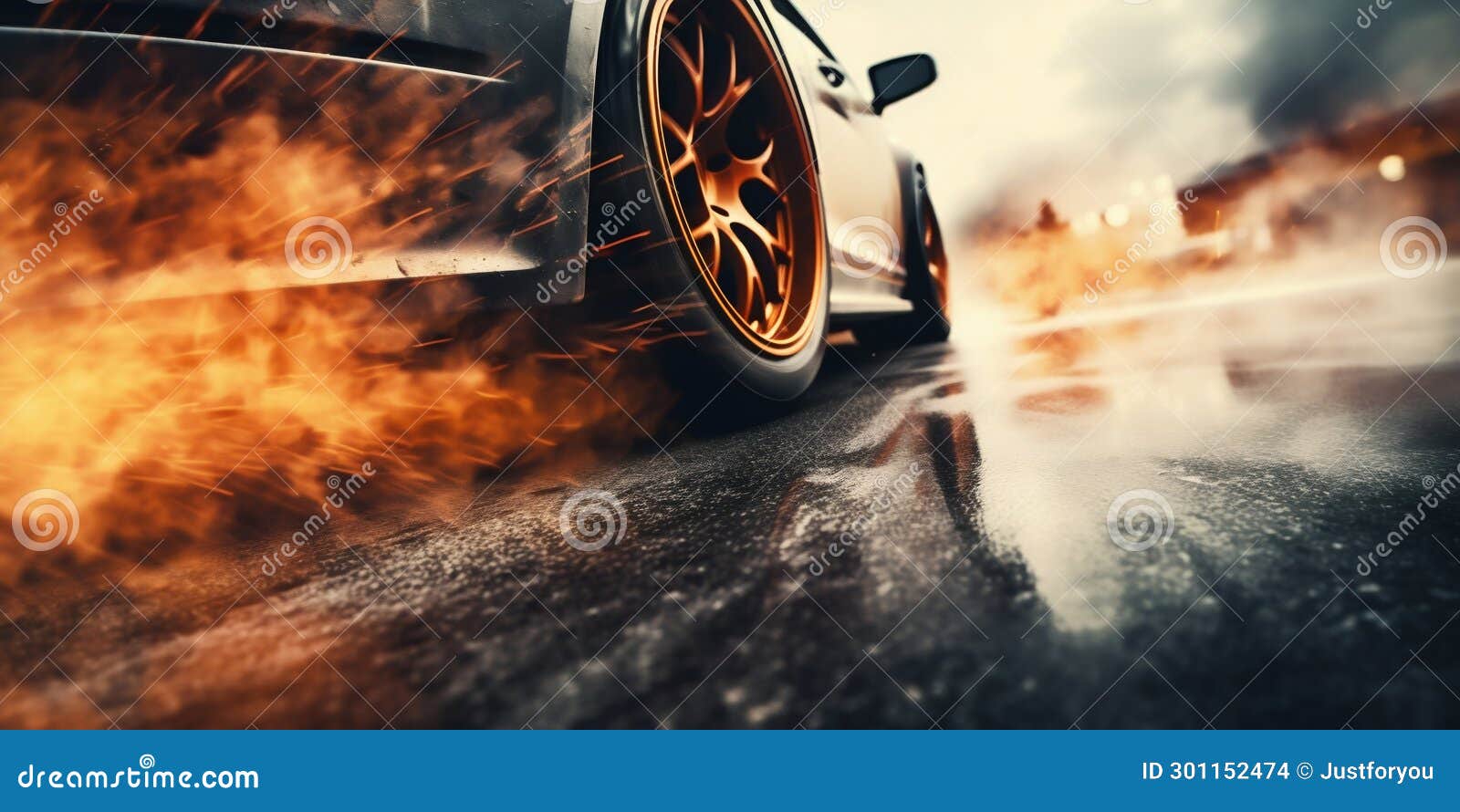 High-Speed Performance Car Drifting on Track. Generative Ai Stock ...