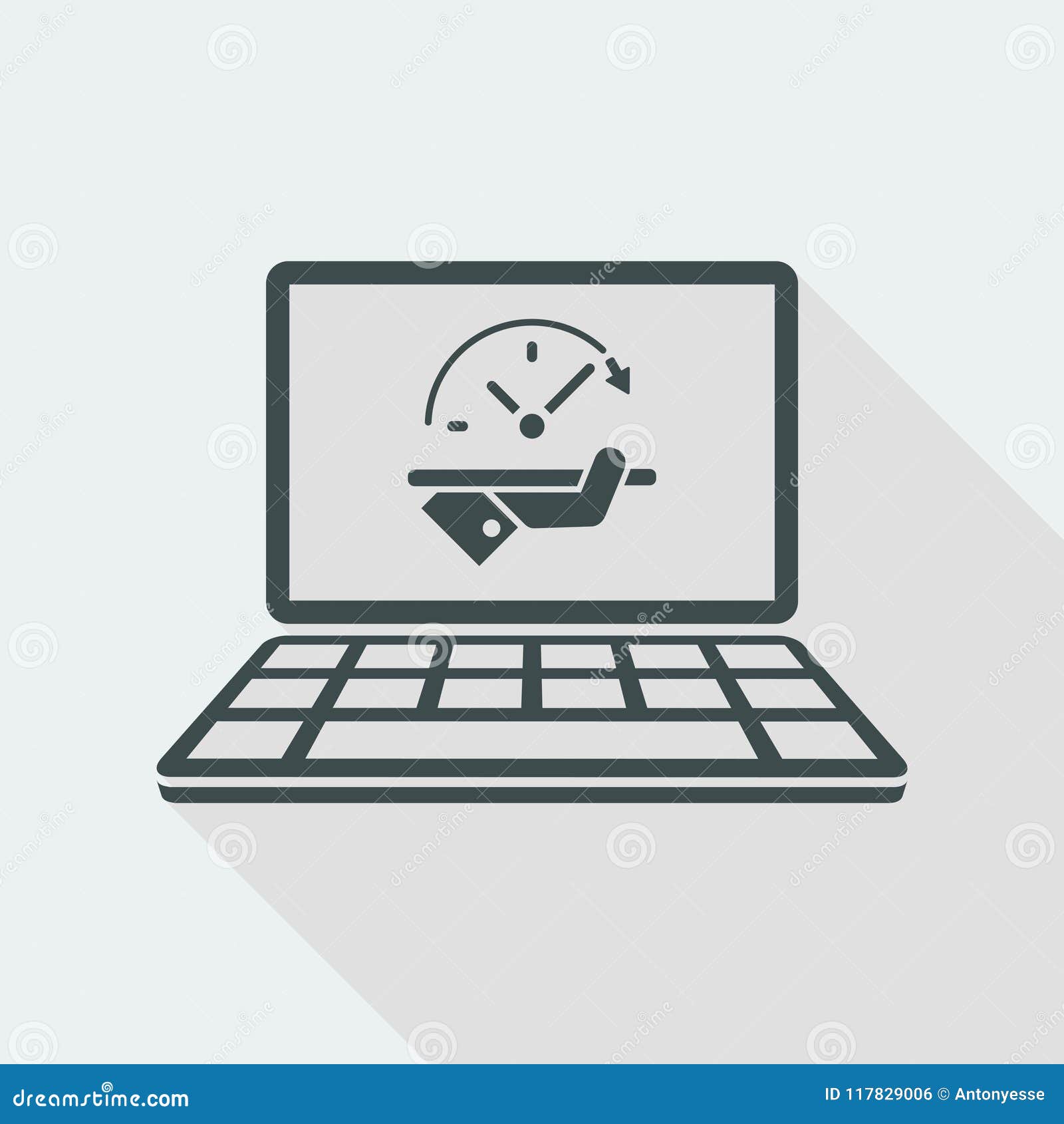 High Speed Performances Computer Online - Vector Flat Icon Stock Vector ...