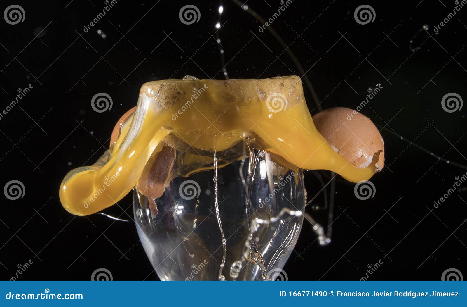 High Speed Photography. Egg Exploding by a Shot. Yellow Color Stock ...