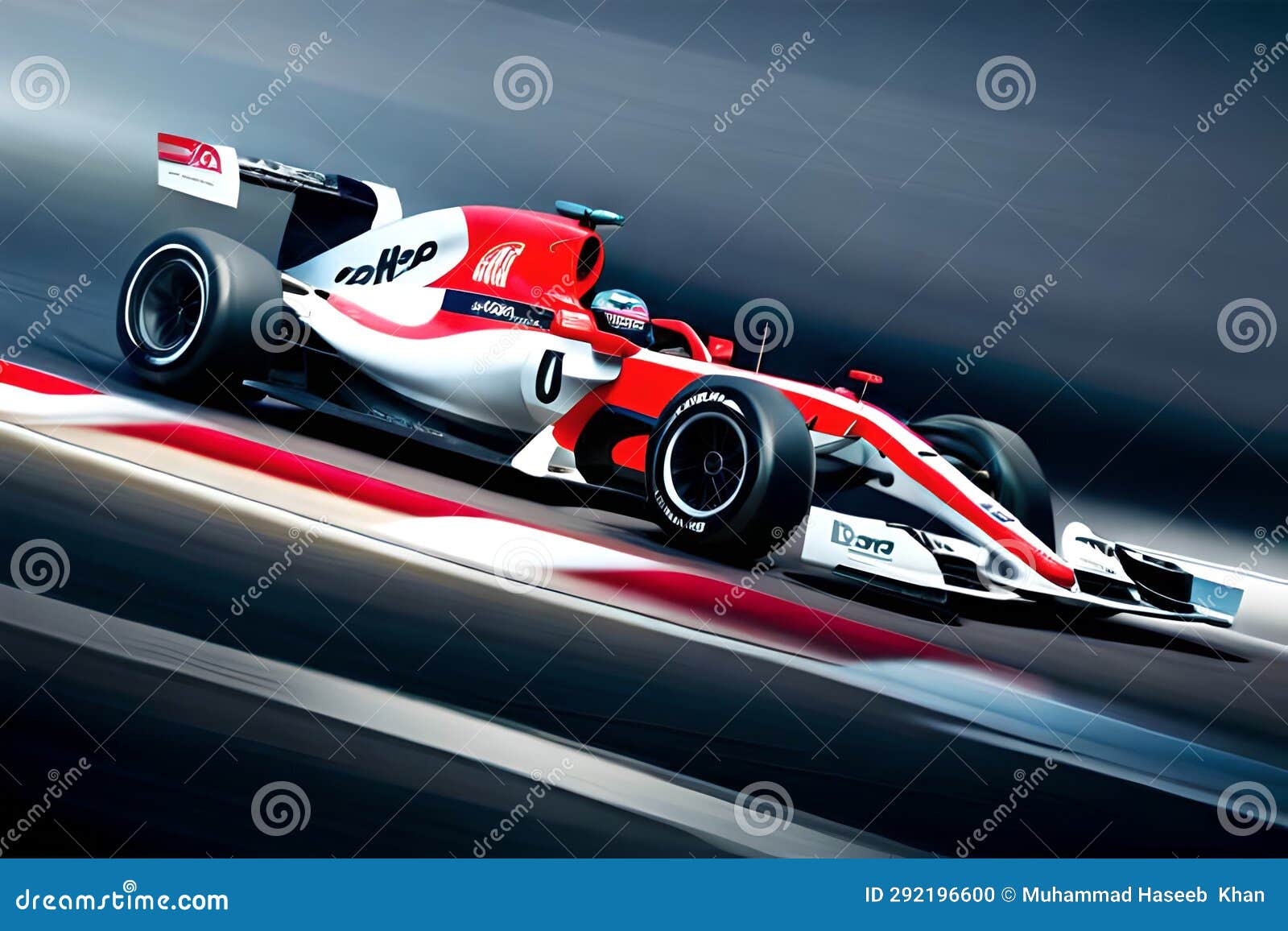 A High-speed Racing Car Navigating a Sharp Turn on a Formula 1 Track ...