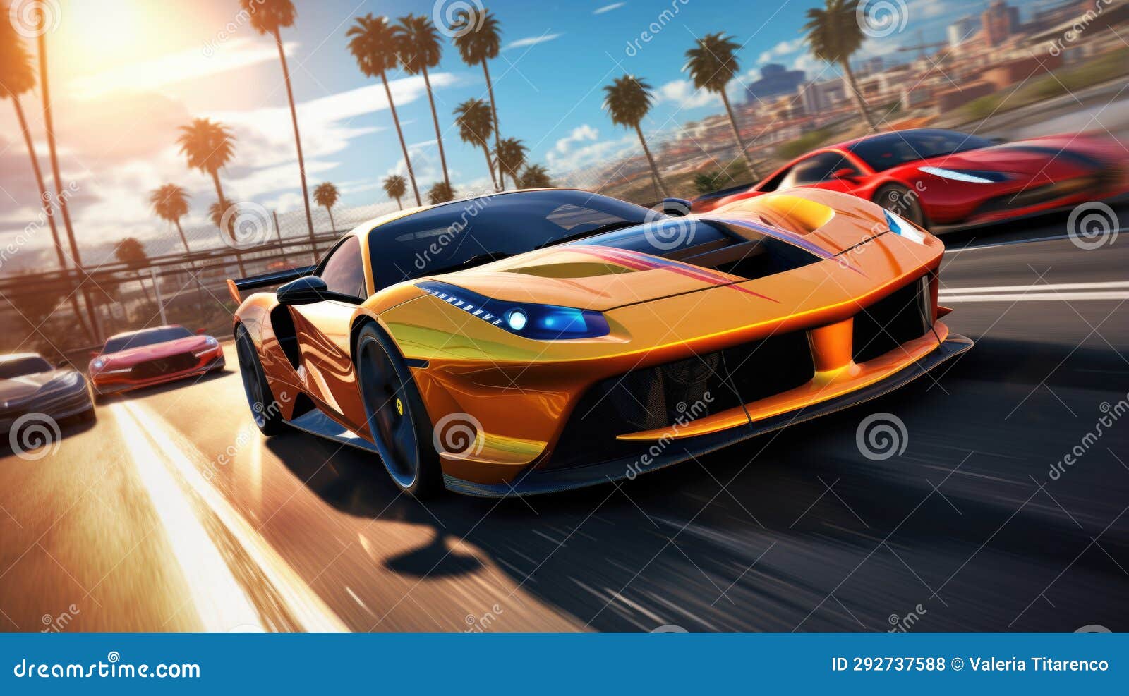 High-speed Racing on a Challenging Track. Stock Photo - Image of ...