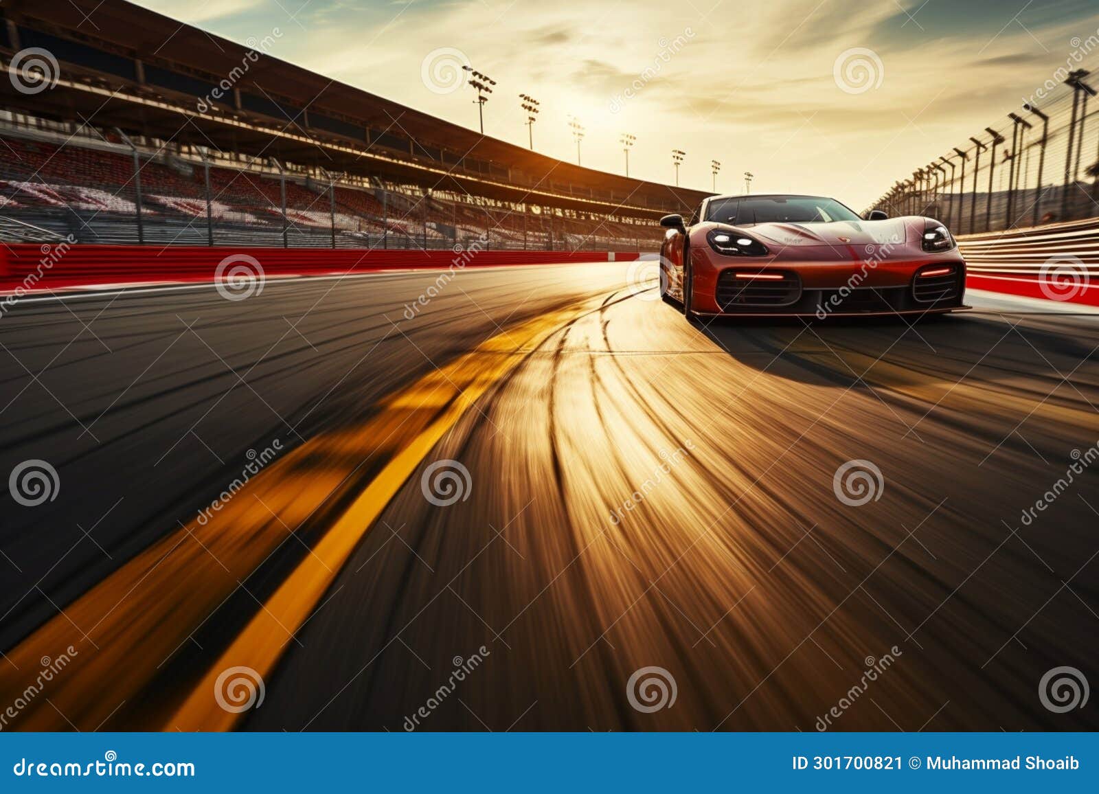 High Speed Racing Track with Blurred Traffic, Conveying the Thrill ...