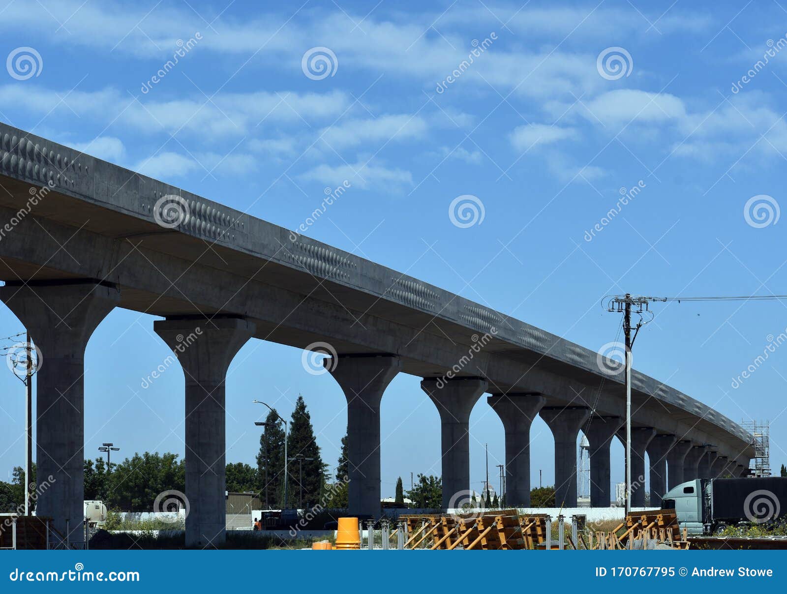 High-speed Rail Bridge Over 99 Stock Image - Image of crop, machine ...