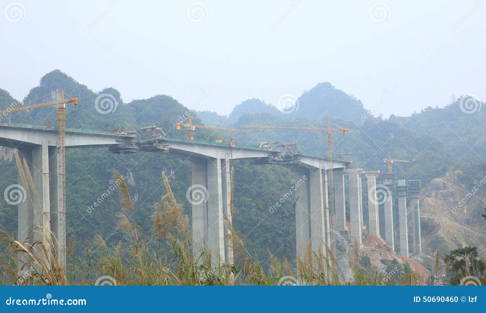 High-speed Rail Construction Stock Photo - Image of industrial, highway ...