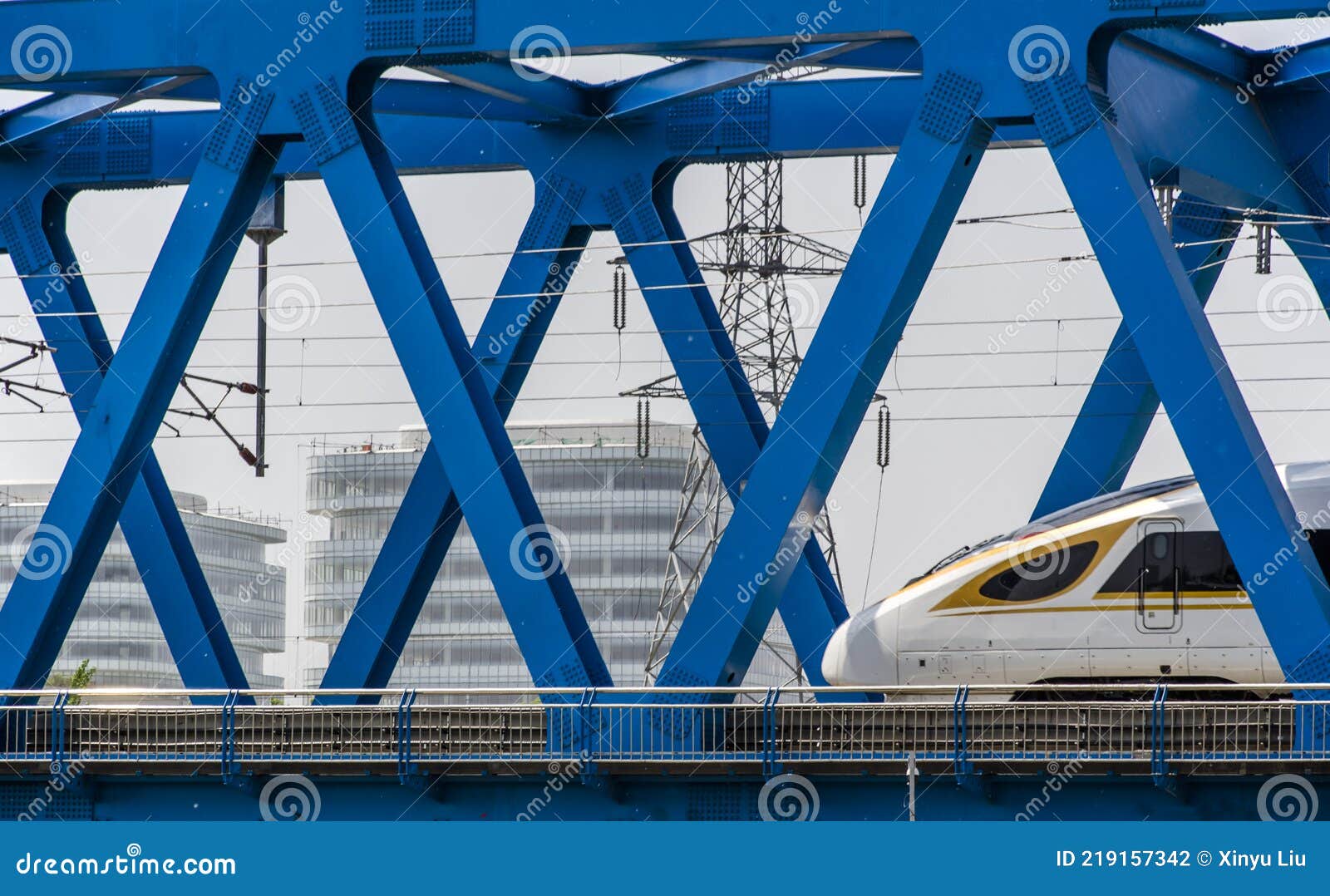 High speed railway bridge stock photo. Image of door - 219157342