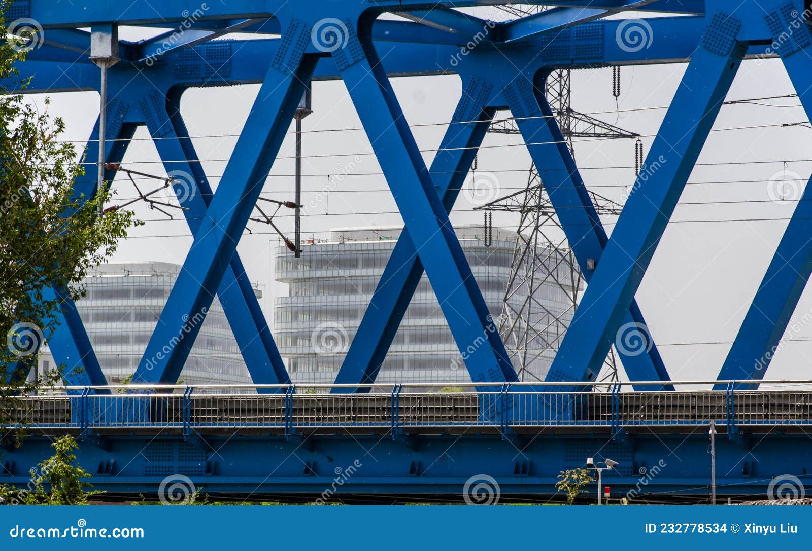 High speed railway bridge stock photo. Image of city - 232778534