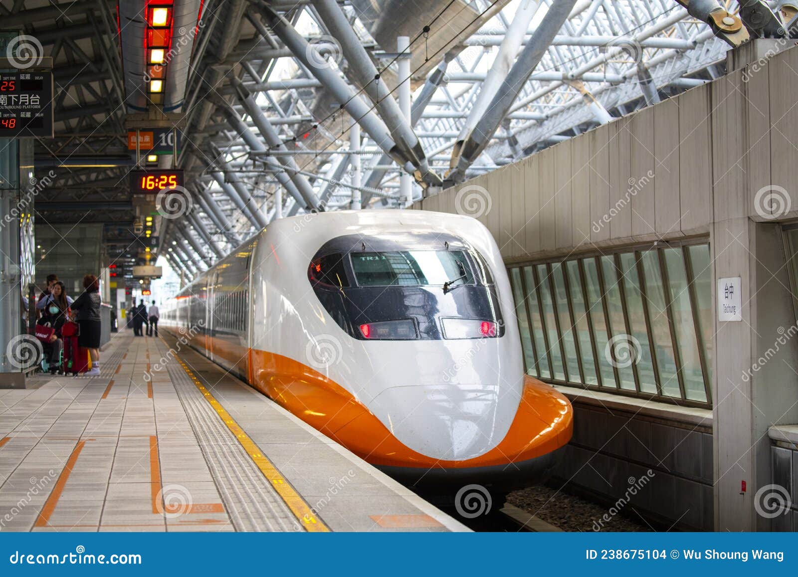High Speed Railway, Station, Platform, Waiting, People, Train Editorial ...