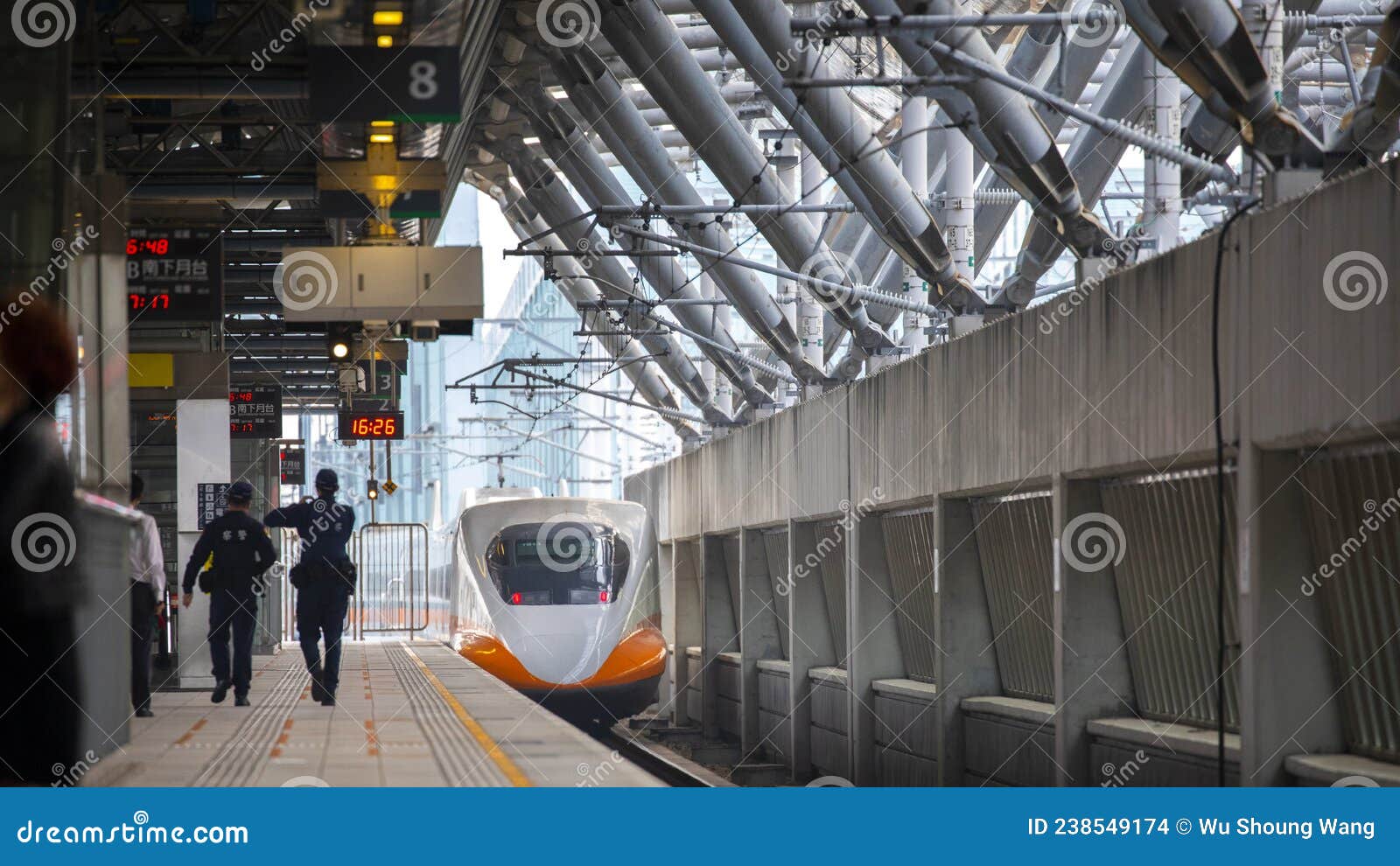 High Speed Railway, Station, Platform, Waiting, People, Train Editorial ...